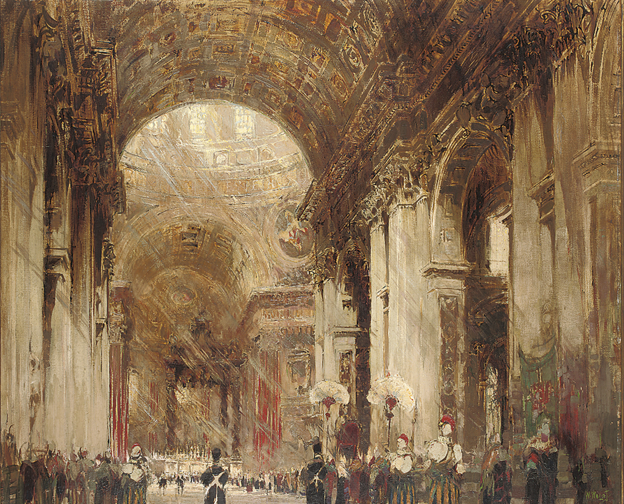 William Walcot, R.B.A., R.E. (1874-1943) , The interior of St. Peter's ...