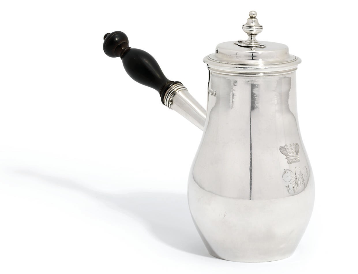 A GEORGE III SILVER CHOCOLATE-POT , MARK OF EDWARD EDWARDS, LONDON ...