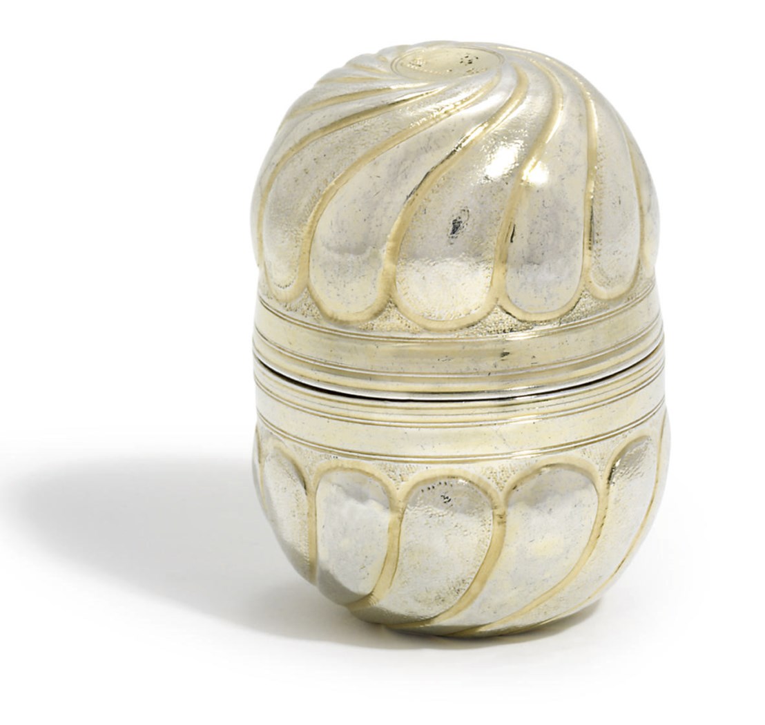 A GERMAN SILVER-GILT DOUBLE-BEAKER , MARK OF TOBIAS HALLICHER, AUGSBURG ...