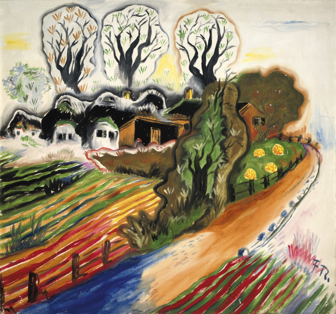 Franz Radziwill (1895-1983) , Bauerndorf (recto); Stehender Akt mit ...