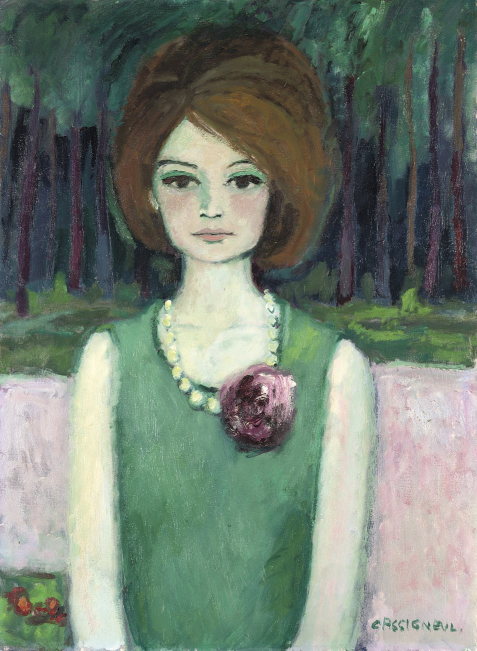 Jean-Pierre Cassigneul (b. 1935) , Femme au collier, Portrait de Madame ...