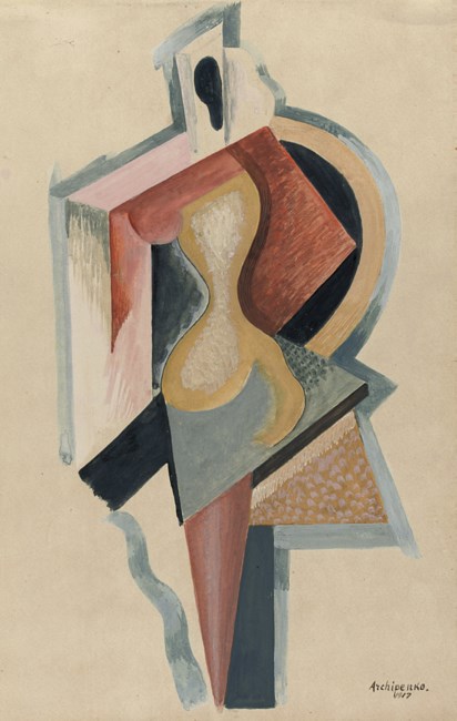 Alexander Archipenko (1887-1964) , Standing woman (Sketch for sculpto ...