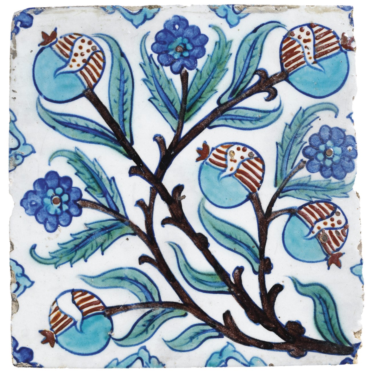 AN IZNIK POTTERY TILE , OTTOMAN TURKEY, CIRCA 1640 | Christie's