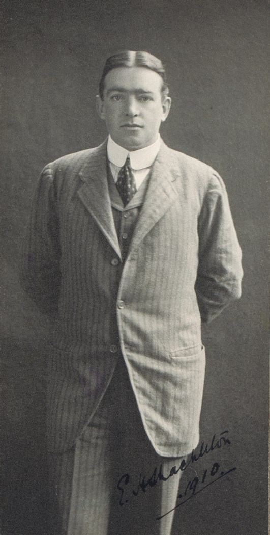 Sir Ernest Henry Shackleton (1874-1922) , A studio portrait photograph ...