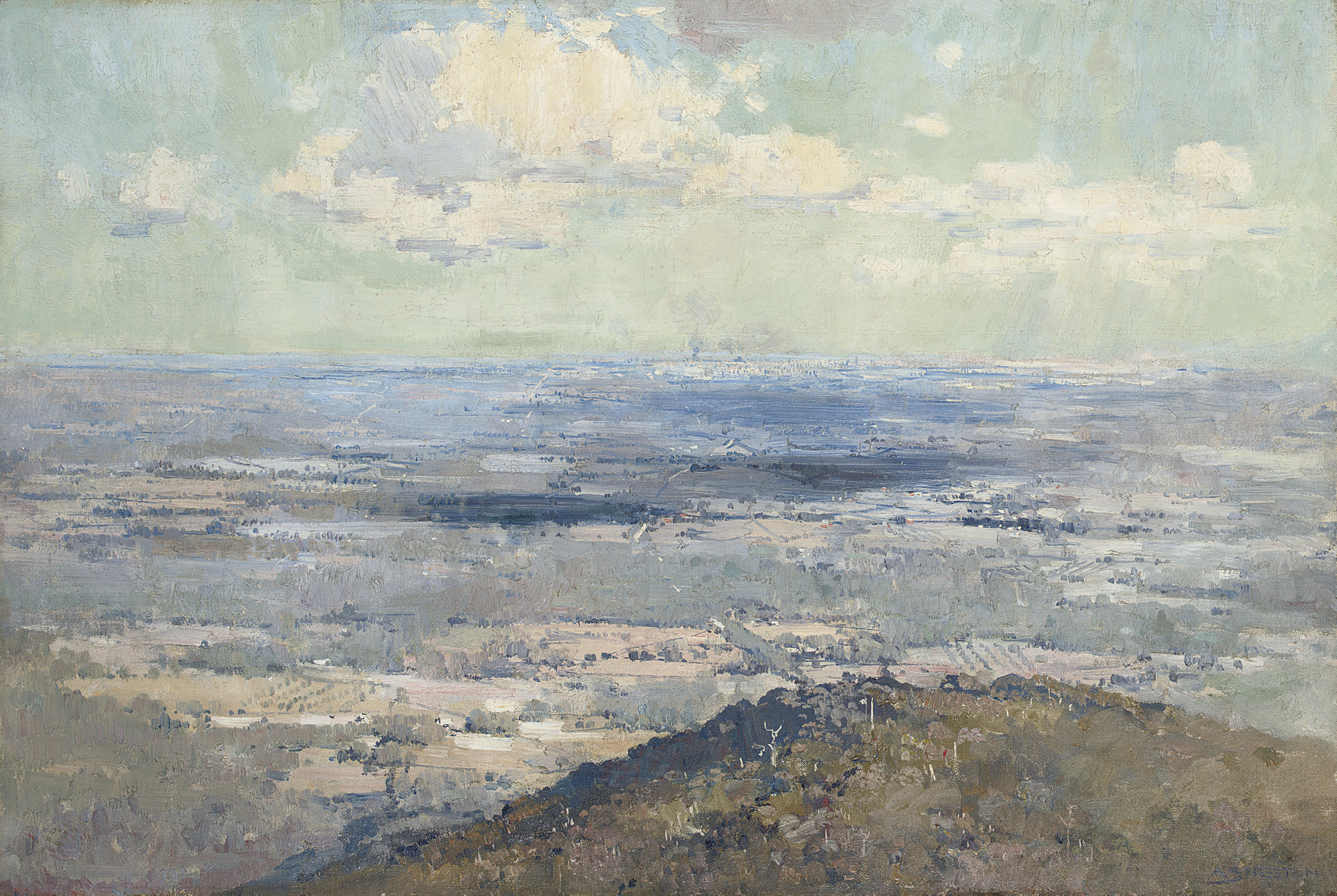 Sir Arthur Ernest Streeton (1867-1943) , Melbourne from the Dandedongs ...