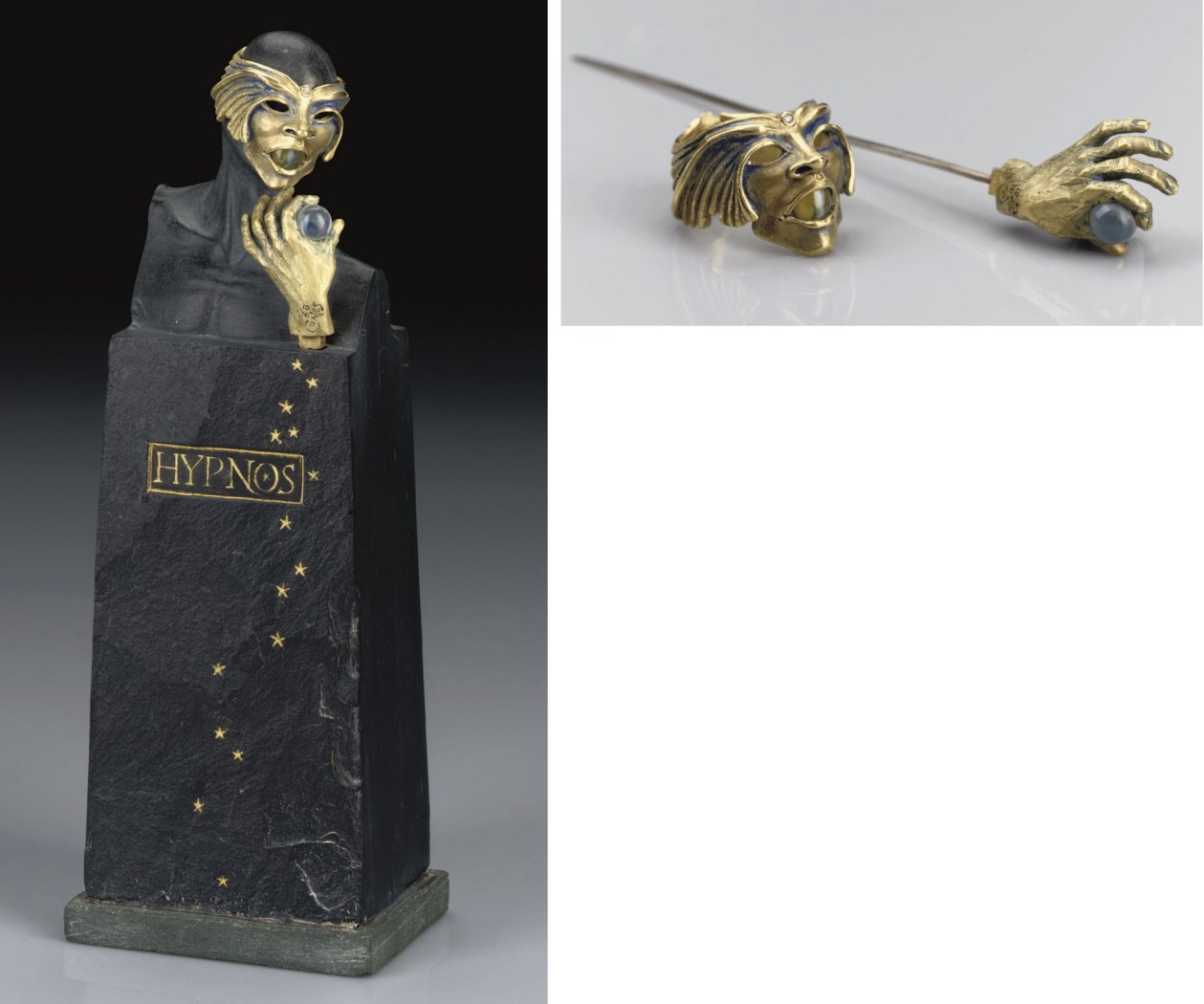 KEVIN COATES , 'HYPNOS HERM', A SLATE TABLE SCULPTURE WITH REMOVABLE ...