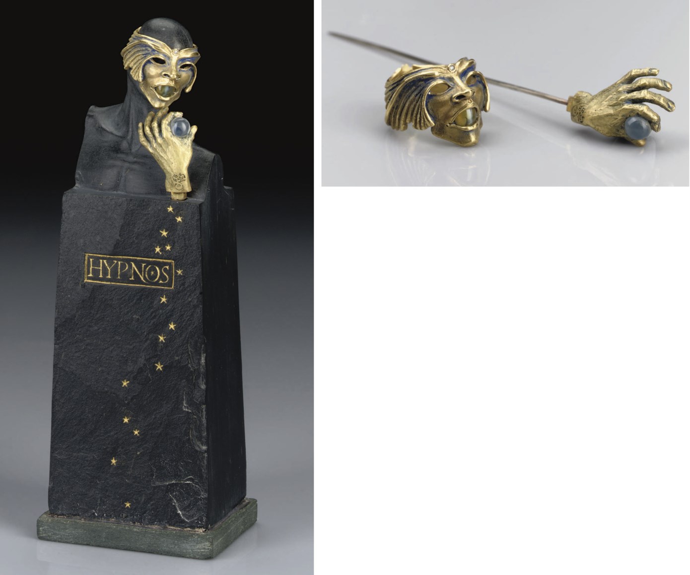 KEVIN COATES , 'HYPNOS HERM', A SLATE TABLE SCULPTURE WITH REMOVABLE ...