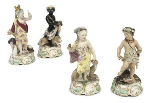 A SET OF FOUR SAMSON FIGURES ALLEGORICAL OF THE CONTINENTS , LATE 19TH ...