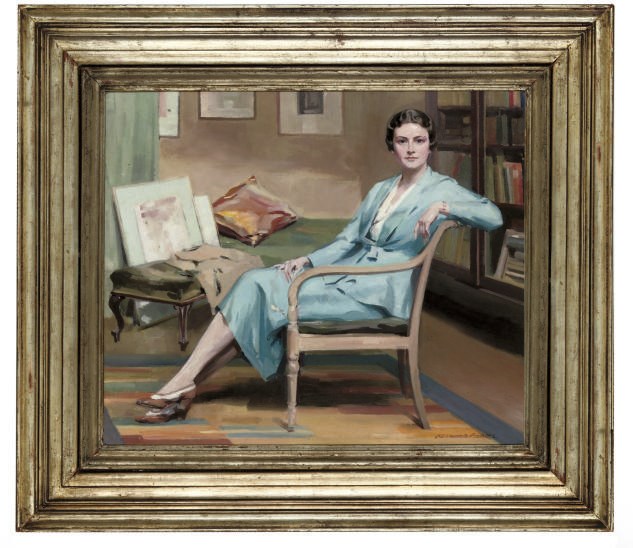 Bernard Adams (1884-1965) , The blue dress | Christie's
