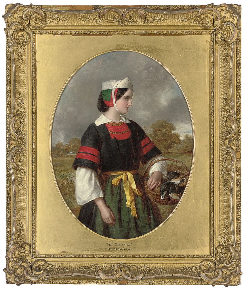 Edward Hughes (1832-1908) , The market girl | Christie's