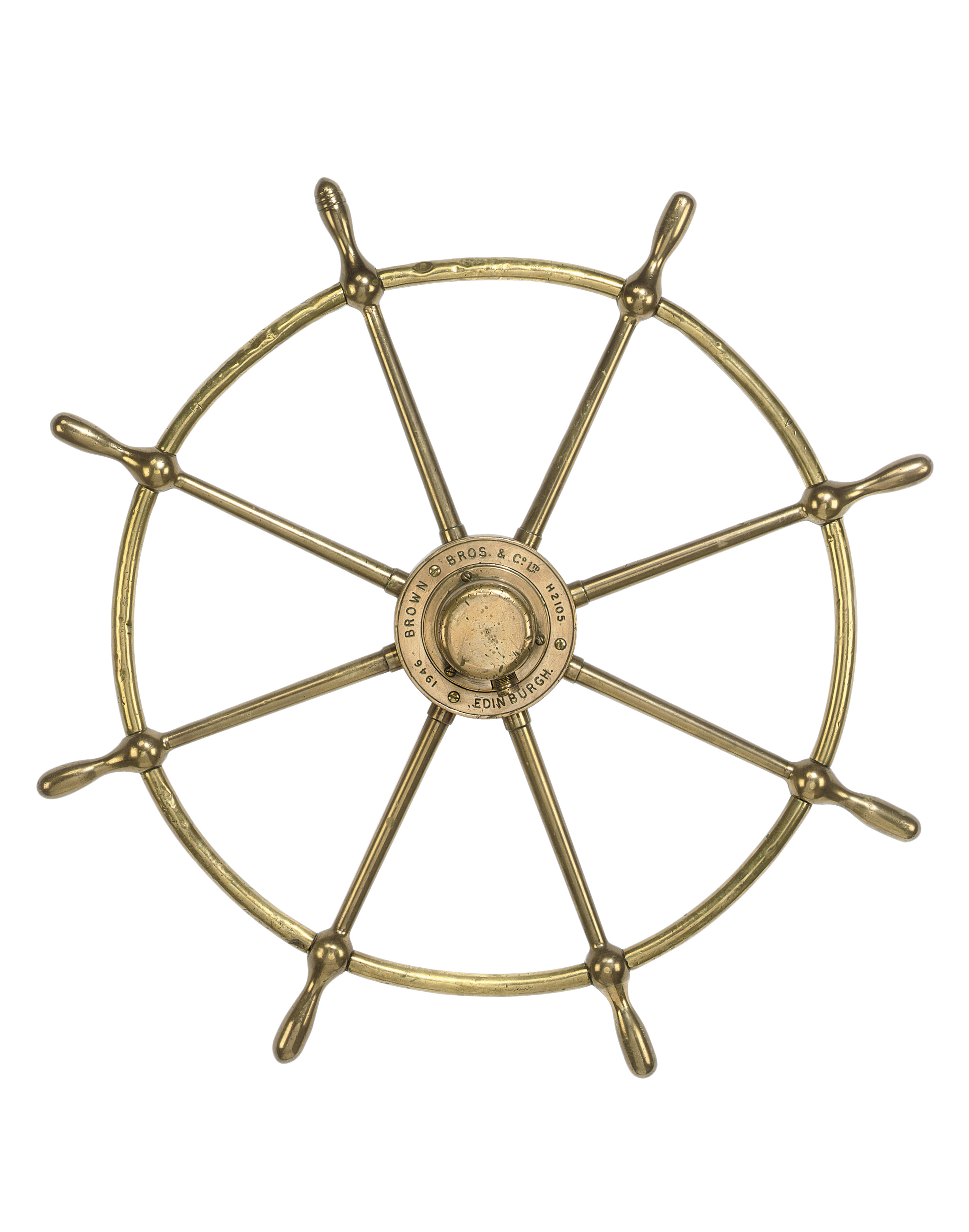 A BRASS SHIP'S WHEEL , DATED 1946 | Christie's