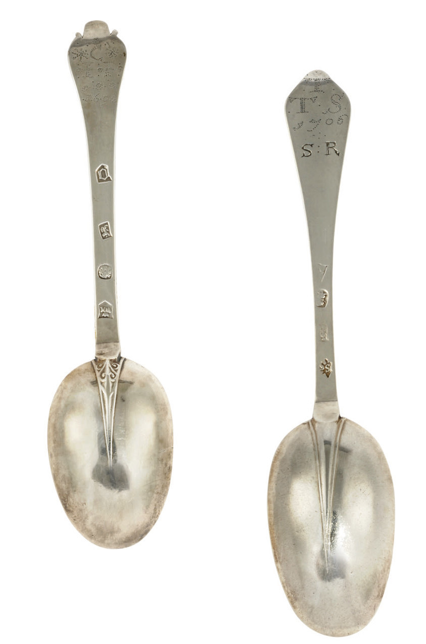 A WILLIAM & MARY SILVER TREFID SPOON