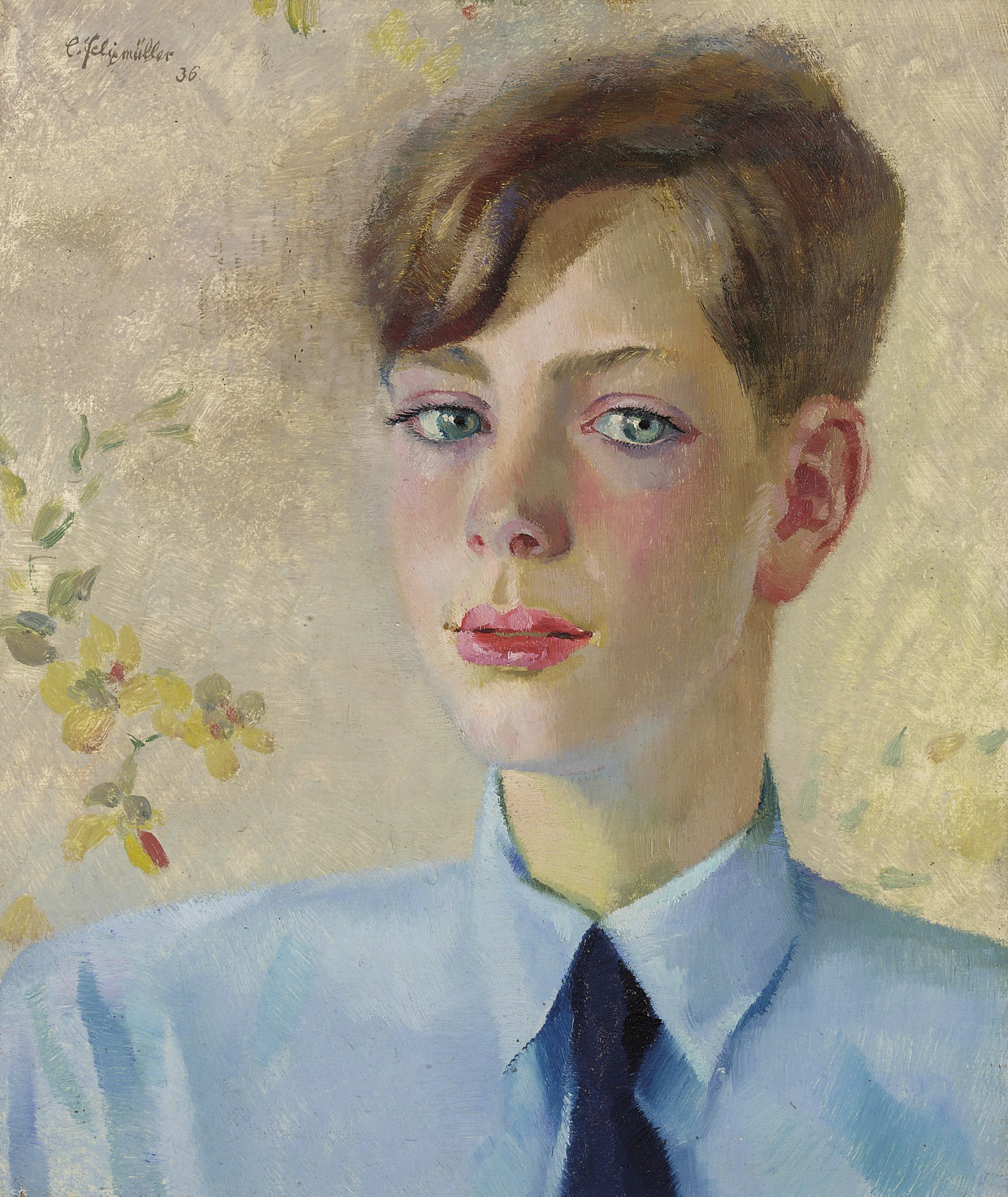 Conrad Felixmüller (1897-1977) , Bildnis von Hanns Friedrich von Hesler ...