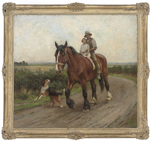 Wright Barker, R.B.A. (1864-1941) , Riding with grandfather | Christie's