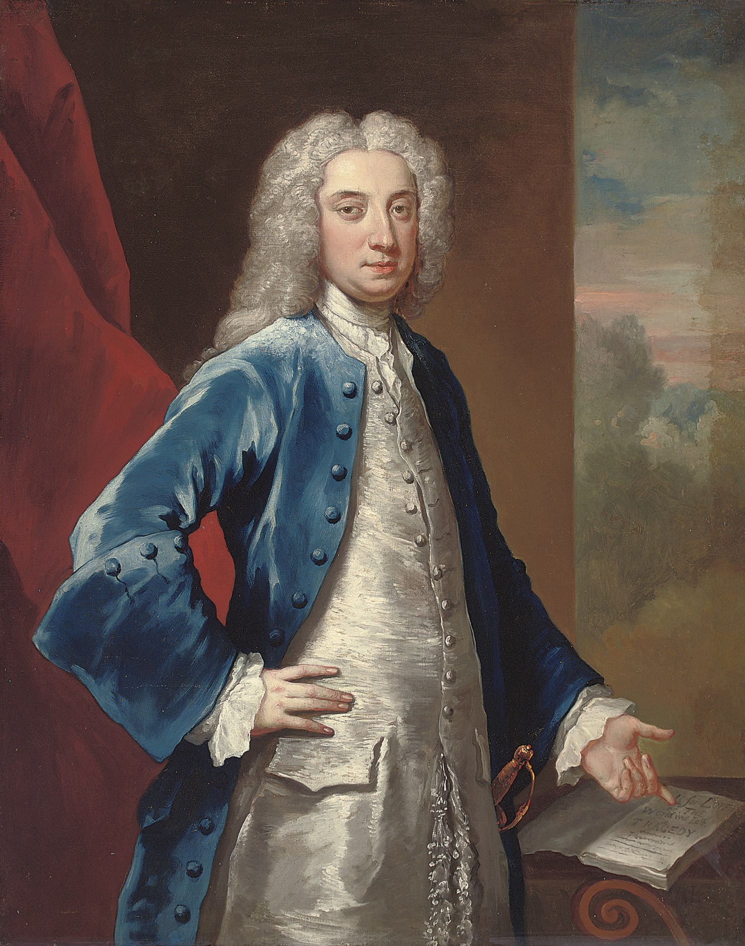 John Vanderbank (London 1694-1739) , Portrait of a gentleman, three ...