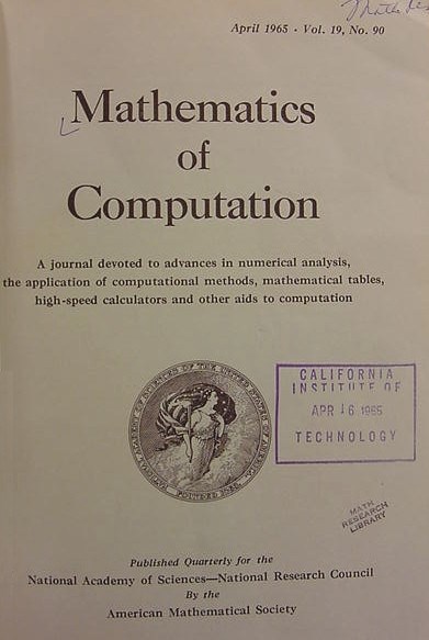 COOLEY, James W. and John W. TUKEY. "An algorithm for the Machine Calculation of Complex Fourier ...