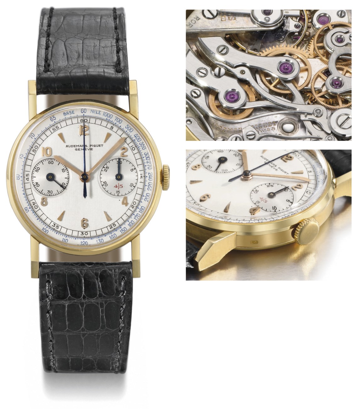 Audemars Piguet. An extremely fine and rare 18K gold single button ...