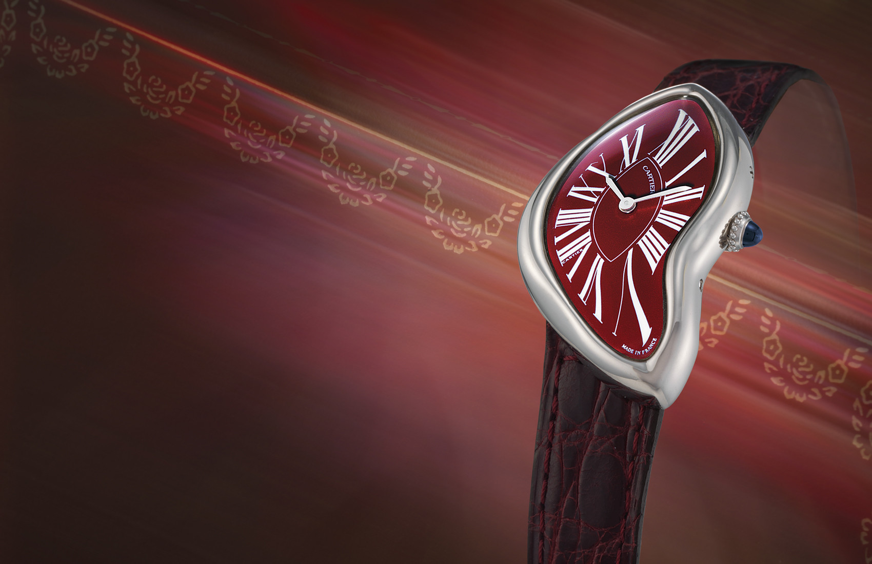 CARTIER, "CRASH" ATTRACTIVE AND HIGHLY UNUSUAL, LADY'S 950 PLATINUM ...