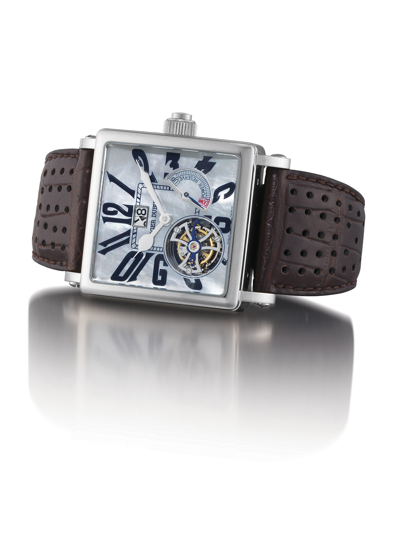 ROGER DUBUIS, "GOLDEN SQUARE TOURBILLON" 18K WHITE GOLD MANUAL-WINDING ...