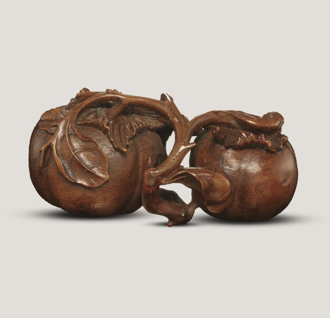 A FINE BAMBOO CARVING OF A PAIR OF PERSIMMON | Christie's