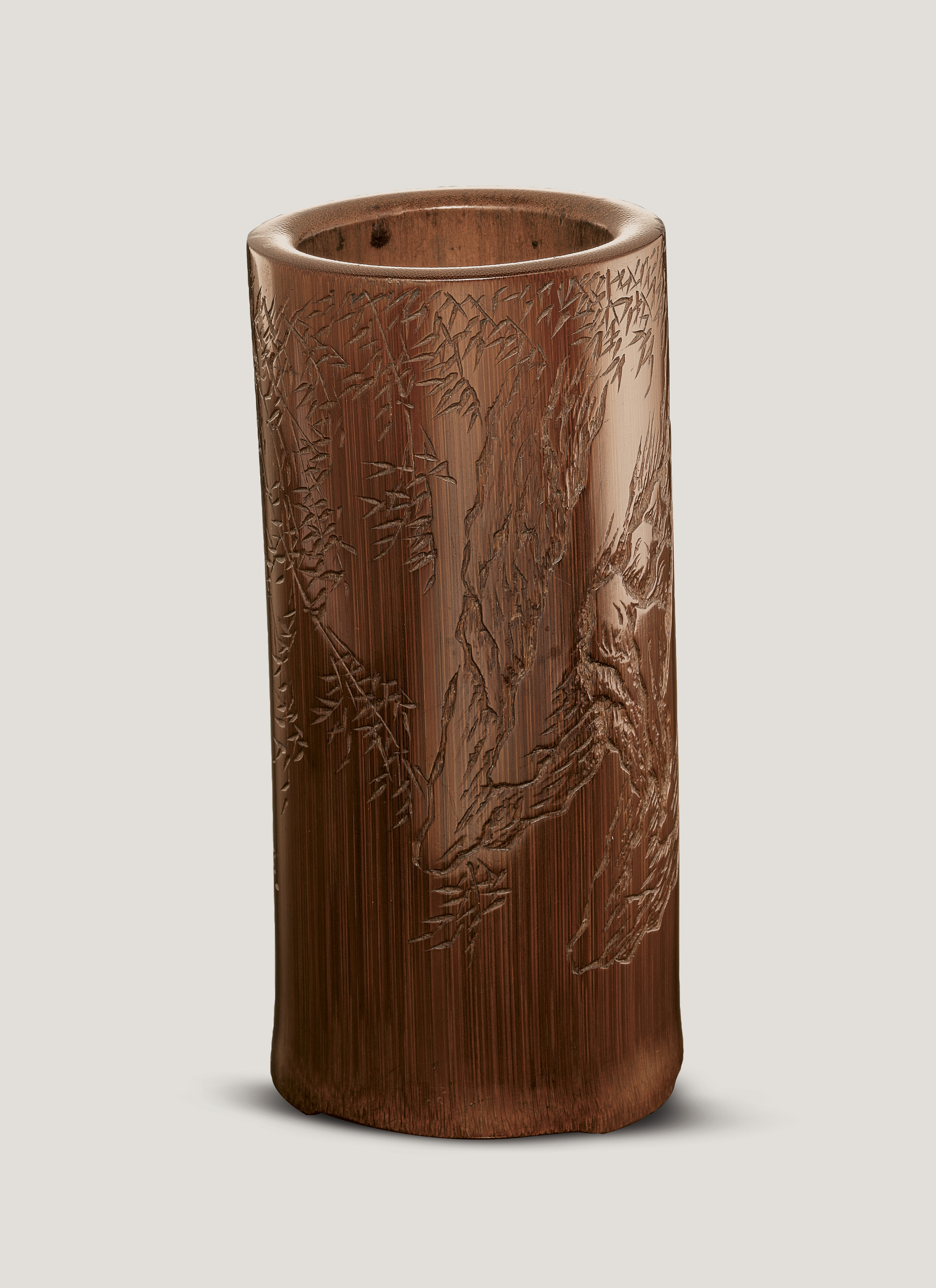 A FINE BAMBOO CARVING OF A PAIR OF PERSIMMON | Christie's