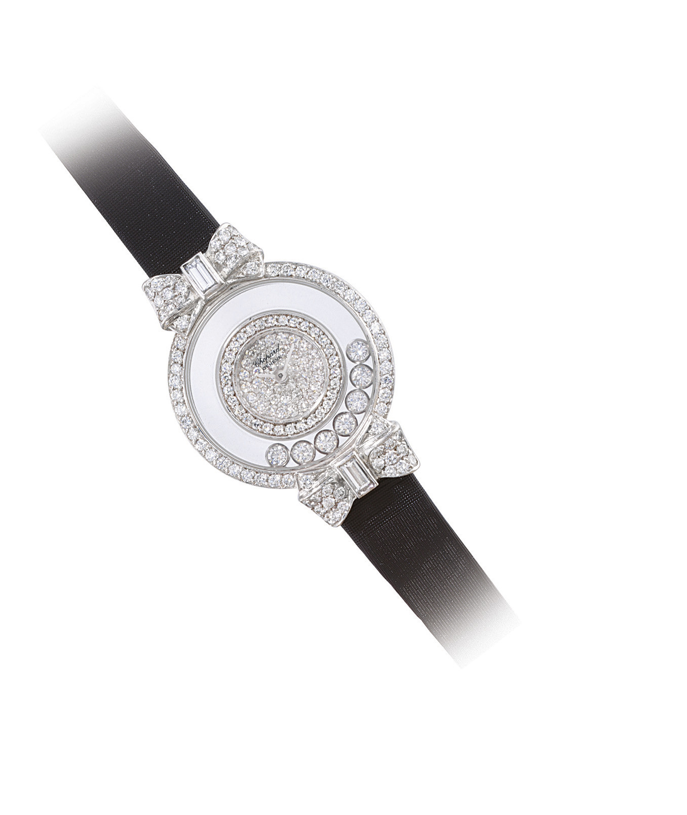 CHOPARD, "HAPPY DIAMONDS" WHITE GOLD AND DIAMOND-SET QUARTZ LADY'S ...
