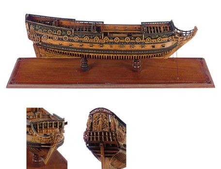 An Admiralty Board Style Model of an early 18th century British 64 gun ...