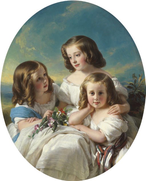 Hermann Winterhalter (German, 1808-1891) , Trois demoiselles de la ...