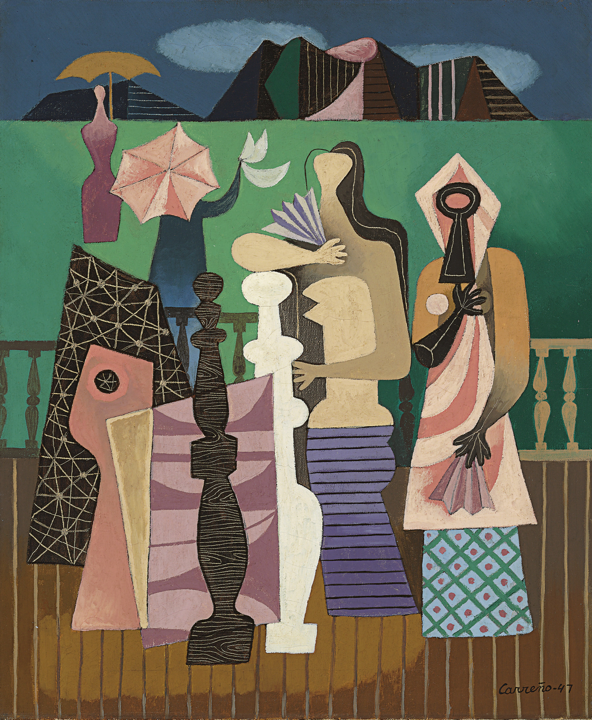Mario Carreño (Cuban 1913-1999) , The Promenade (also titled 'The ...