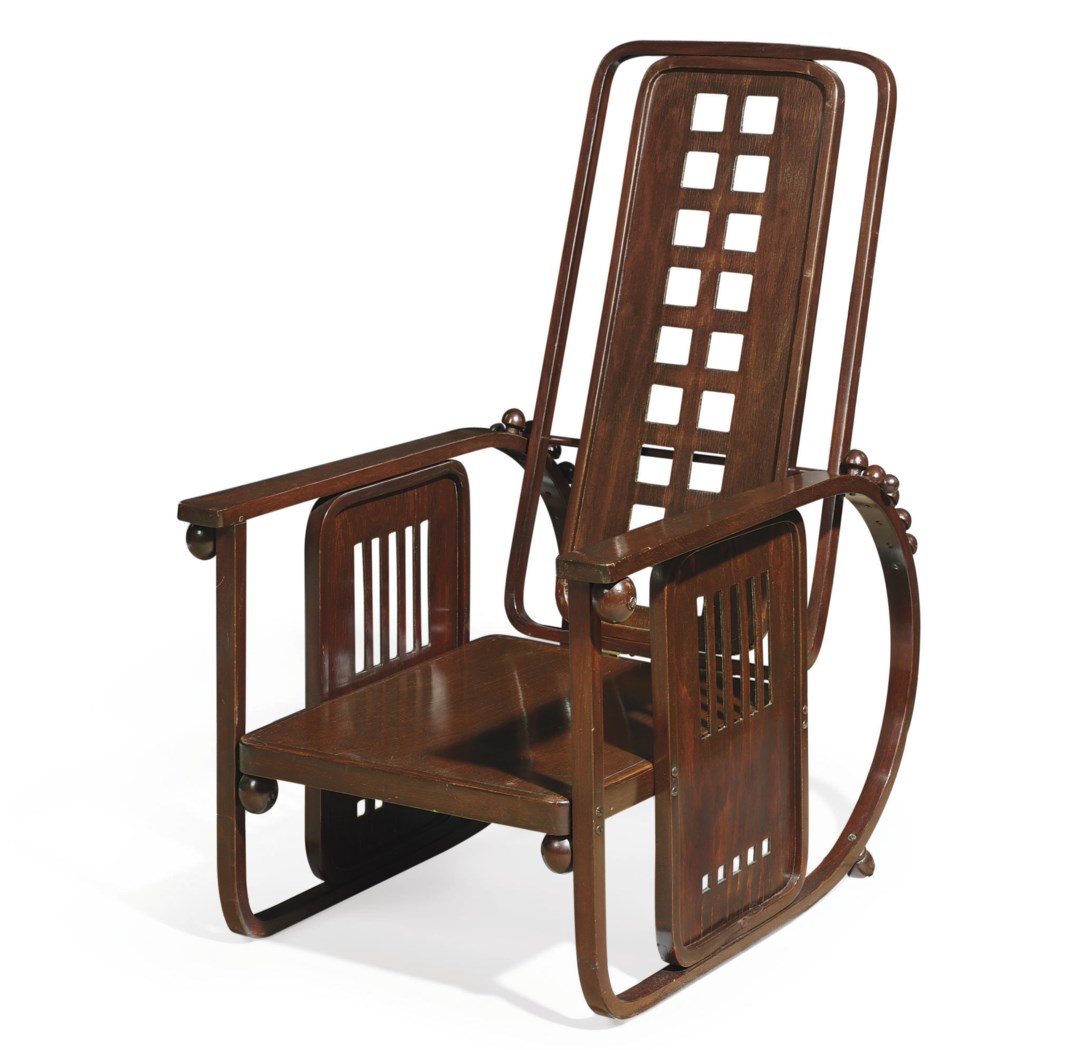 JOSEF HOFFMANN (1870-1956) , 'SITZMASCHINE' A STAINED BEECH AND ...