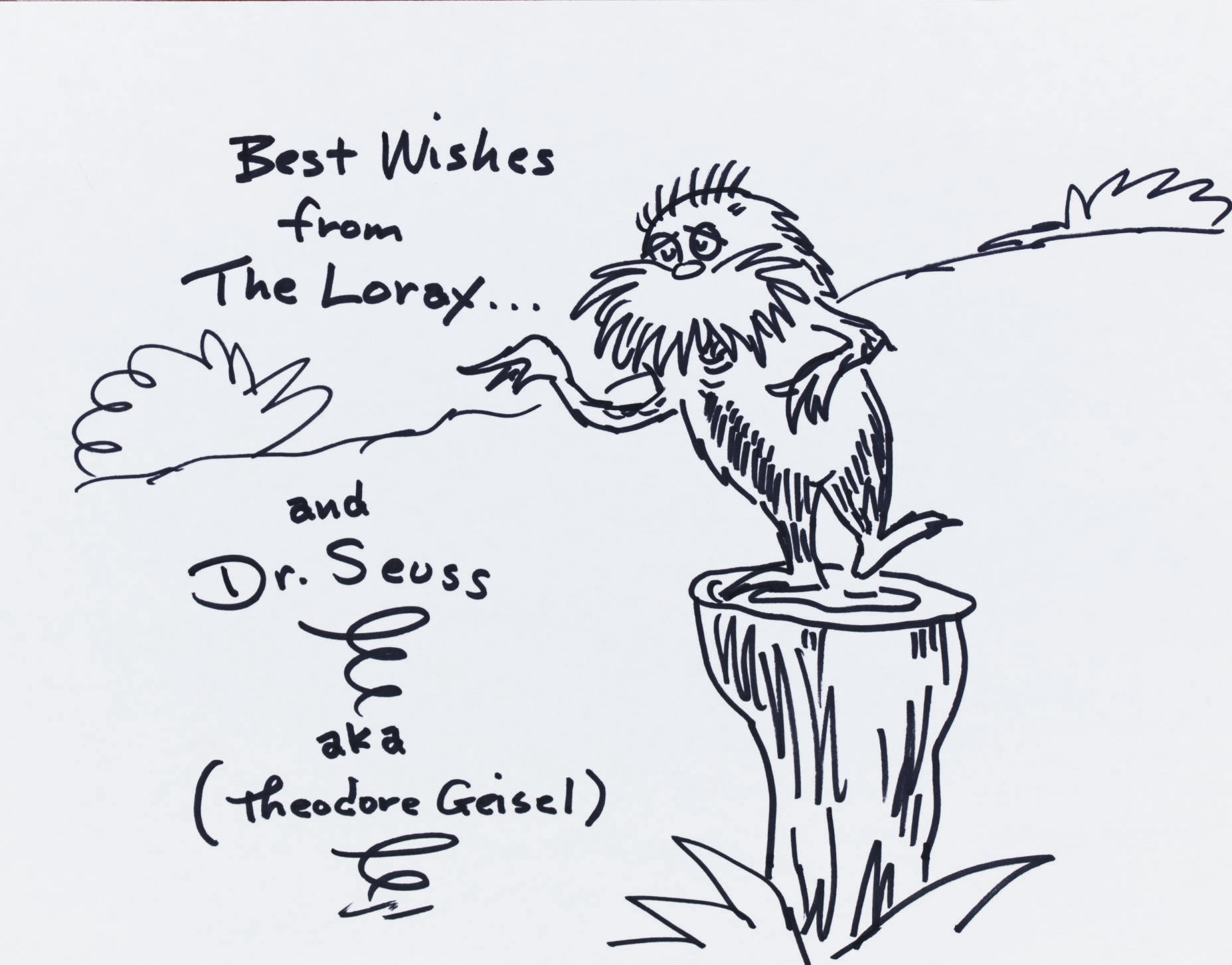 SEUSS, Dr. (Pseudonym of Theodore Geisel), illustrator. Felt tip ...