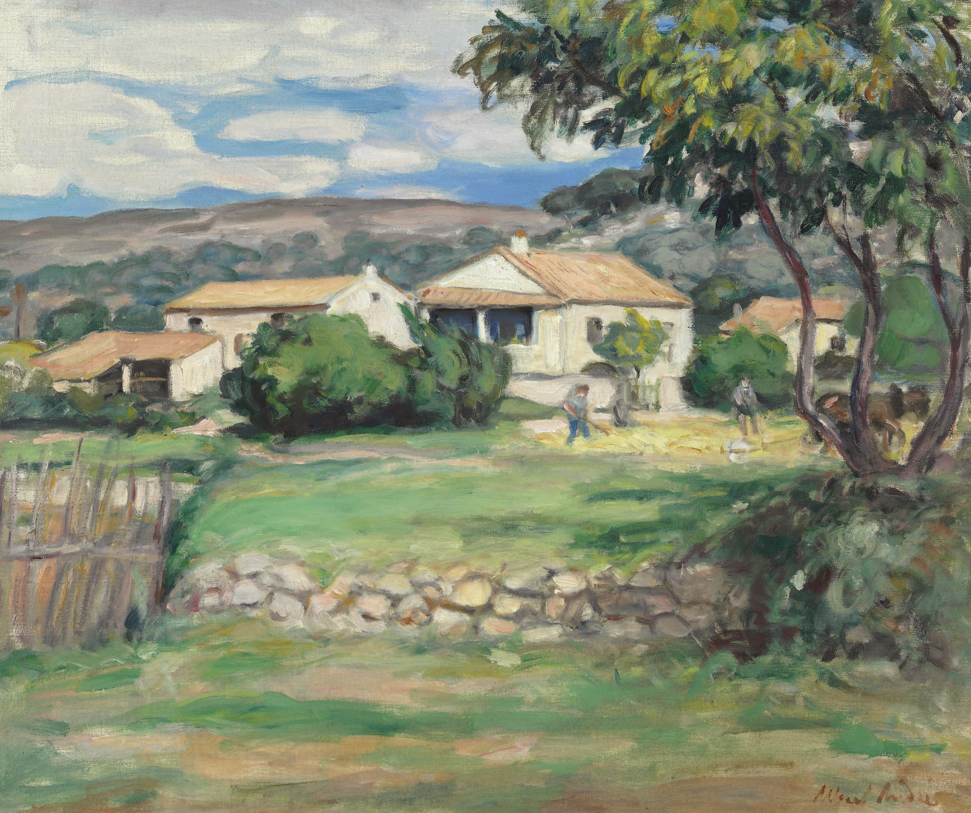 Albert Andre (1869-1954) , L'aire devant le mas | Christie's