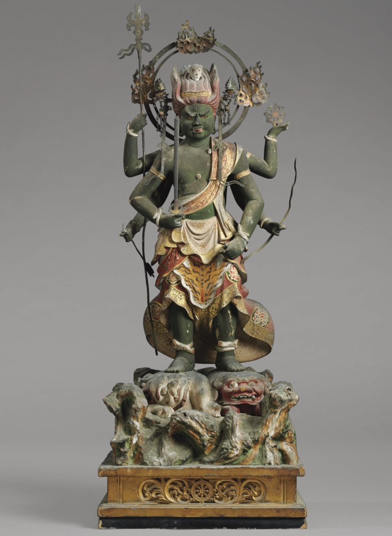 A Wood Figure of Gundari Myo-o (Kundali) , EDO PERIOD (18TH CENTURY ...