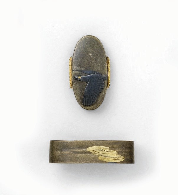 A Shibuichi Fuchi-gashira , EDO PERIOD (19TH CENTURY), FUCHI SIGNED ...