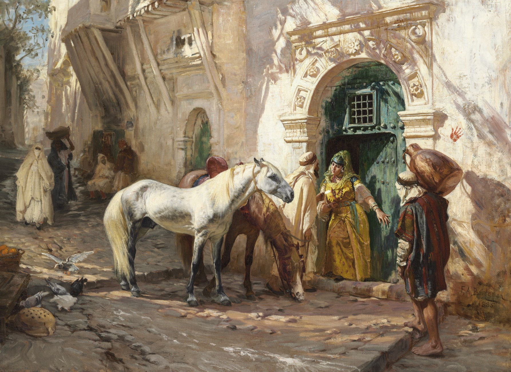 Frederick Arthur Bridgman (American, 1847-1928) , Scène prise au Maroc ...