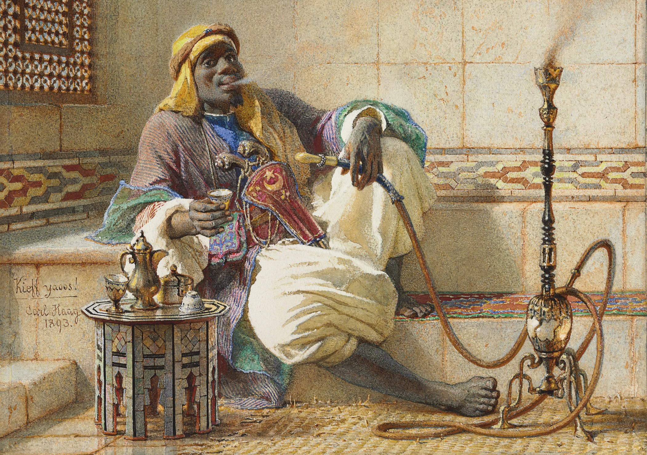 Carl Haag (German, 1820-1915) , Kieff Yaoos! Rest is Sweet | Christie's