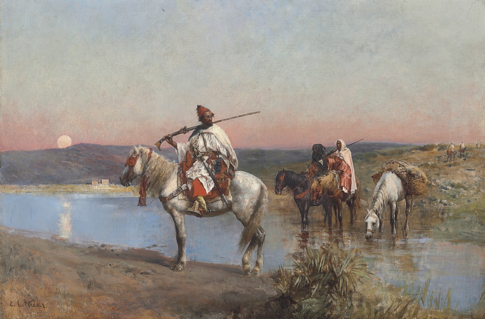 Edwin Lord Weeks (American, 1849-1903) , Fording a Stream | Christie's