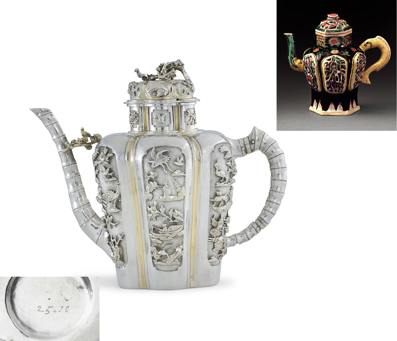 A RARE CHINESE EXPORT SILVER-GILT TEAPOT** , KANGXI PERIOD, 1662-1722 ...