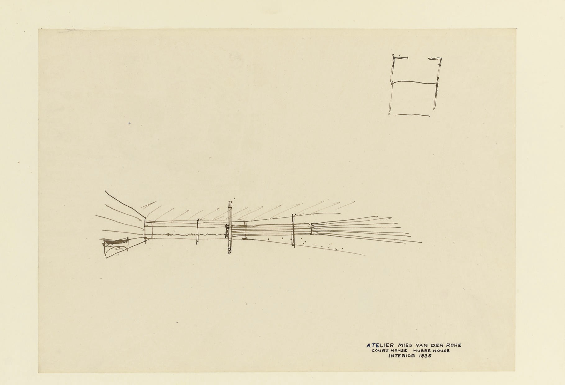 MIES VAN DER ROHE, Ludwig (1886-1969). Hubbe House, interior ...
