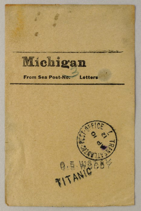 A facing slip from a postal clerk on board R.M.S. Titanic