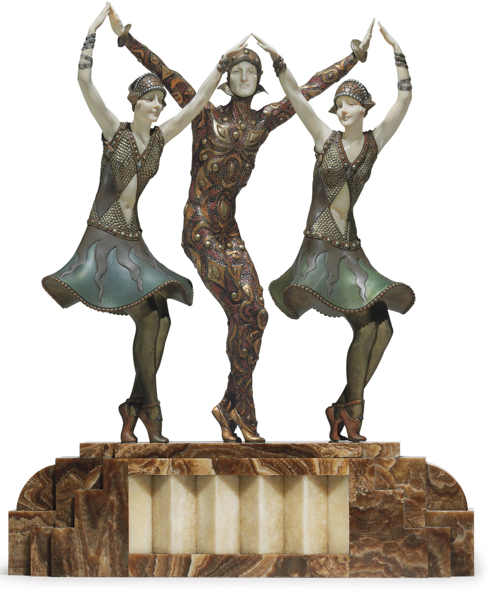 DEMETRE H. CHIPARUS (1886-1947) , 'FINALE' A PATINATED, COLD-PAINTED ...