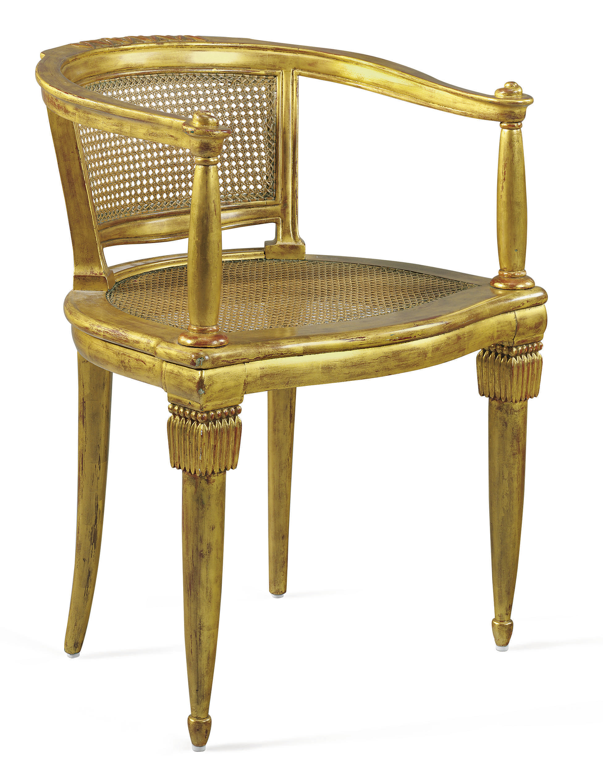 ARMAND-ALBERT RATEAU (1882-1938) , A CANED GILT-WOOD ARMCHAIR, 1920S ...