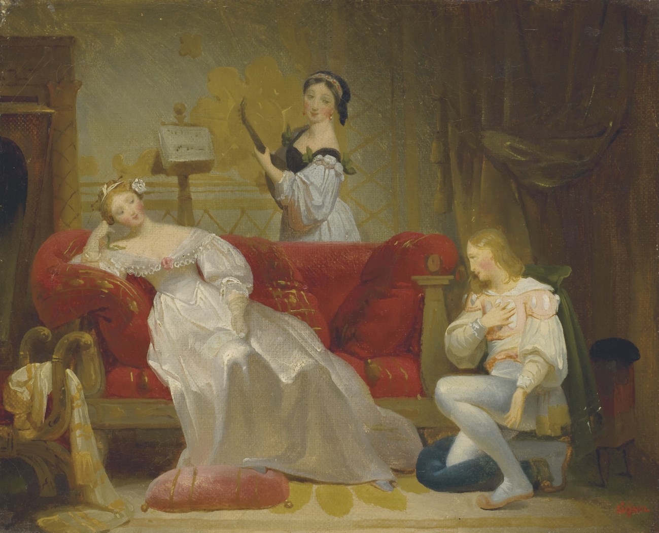 EMILE SIGNOL (PARIS 1804-1892 MONTMORENCY) , Scène galante | Christie's