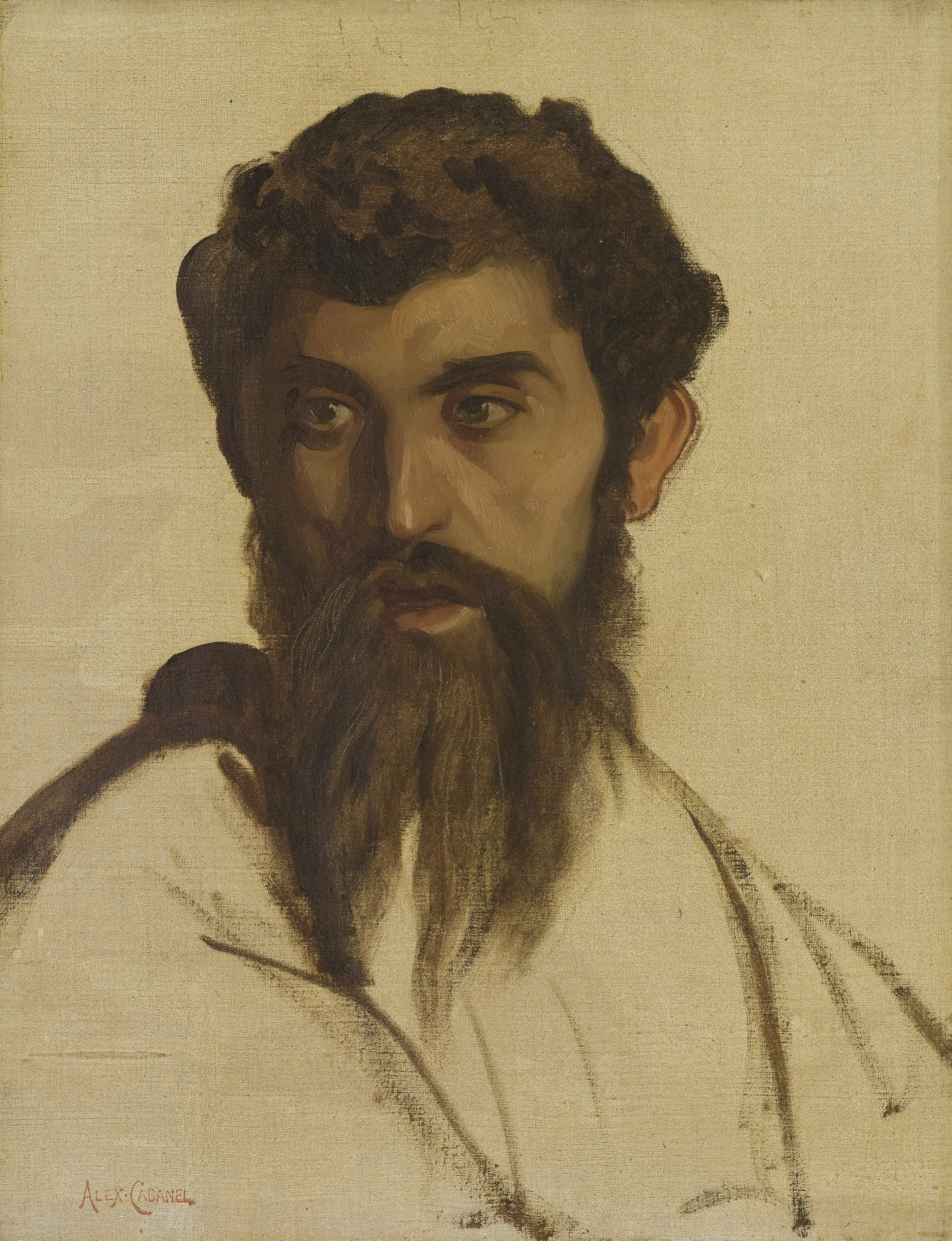 ALEXANDRE CABANEL (MONTPELLIER 1823 - 1889 PARIS) , Tête d'étude ...