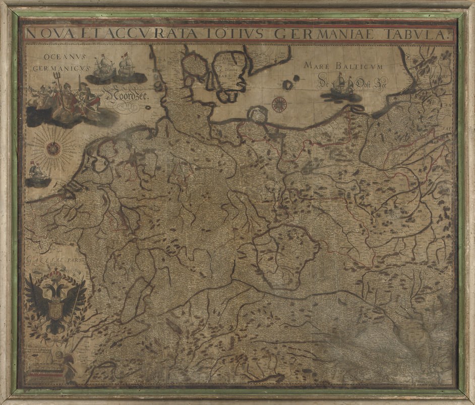 BLAEU, WILLEM JANSZ., A LARGE WALL MAP 'NOVA ET ACCURATA TOTIUS GERMANIAE TABULA', SECOND ...