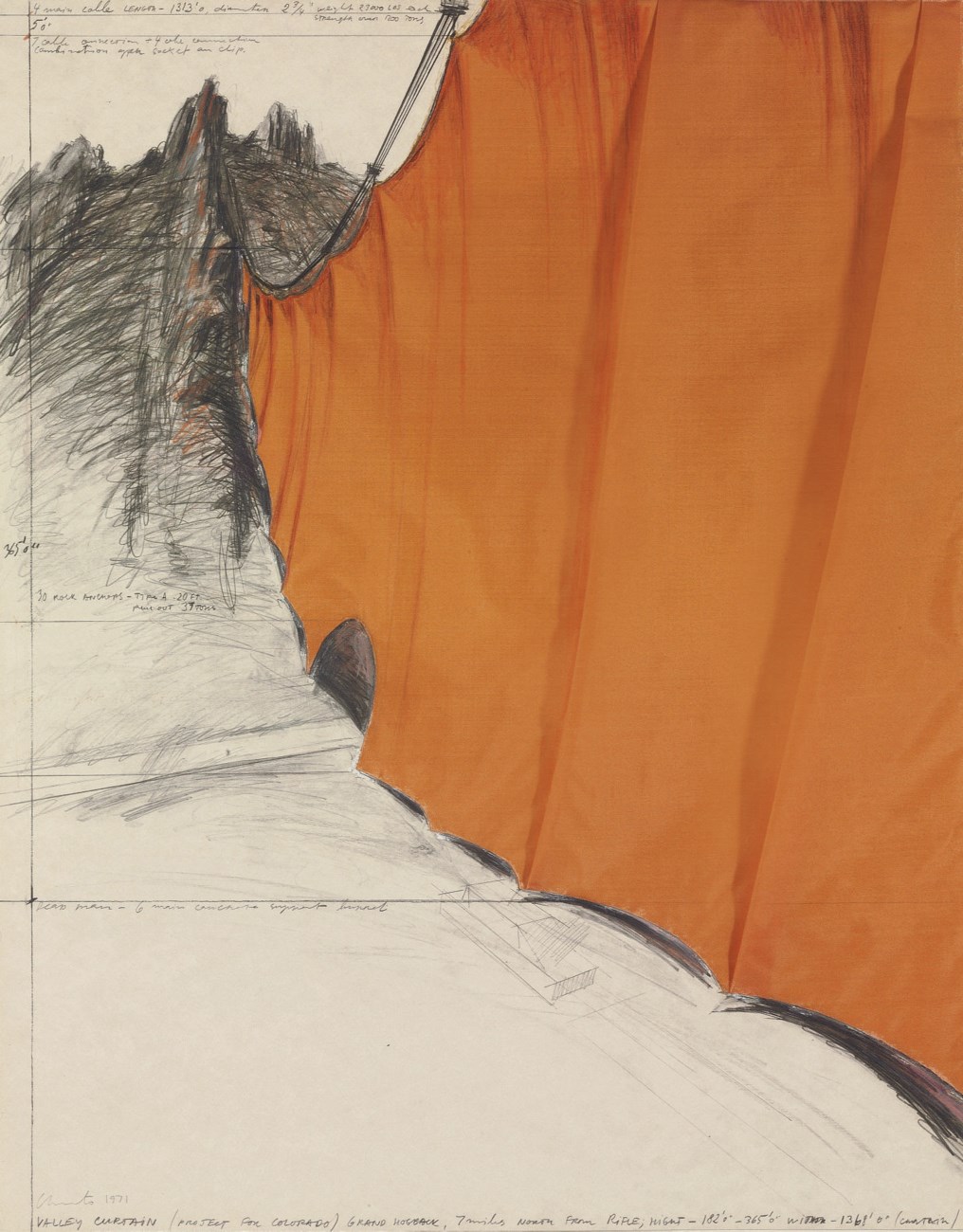 Christo (b. 1935) , Valley Curtain (Project for Colorado) | Christie's