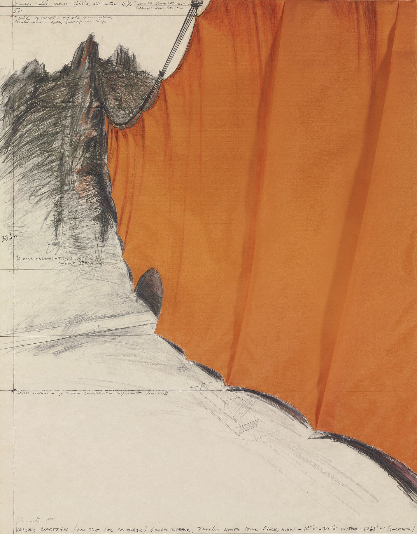 Christo (b. 1935) , Valley Curtain (Project for Colorado) | Christie's