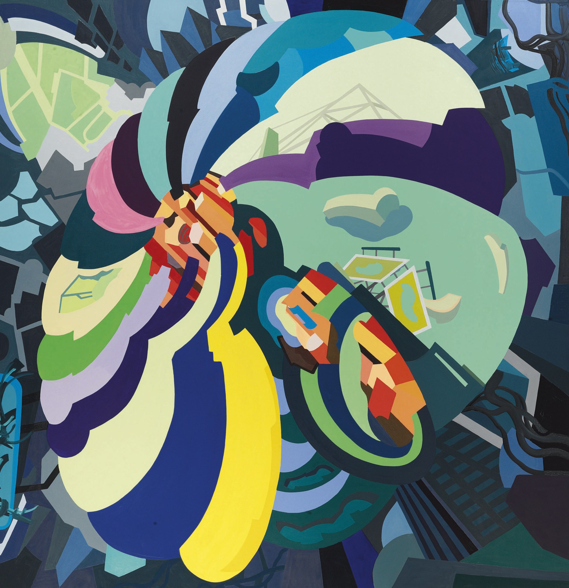 Franz Ackermann (b. 1963) , Helicopter XVI (On the Balcony) | Christie's