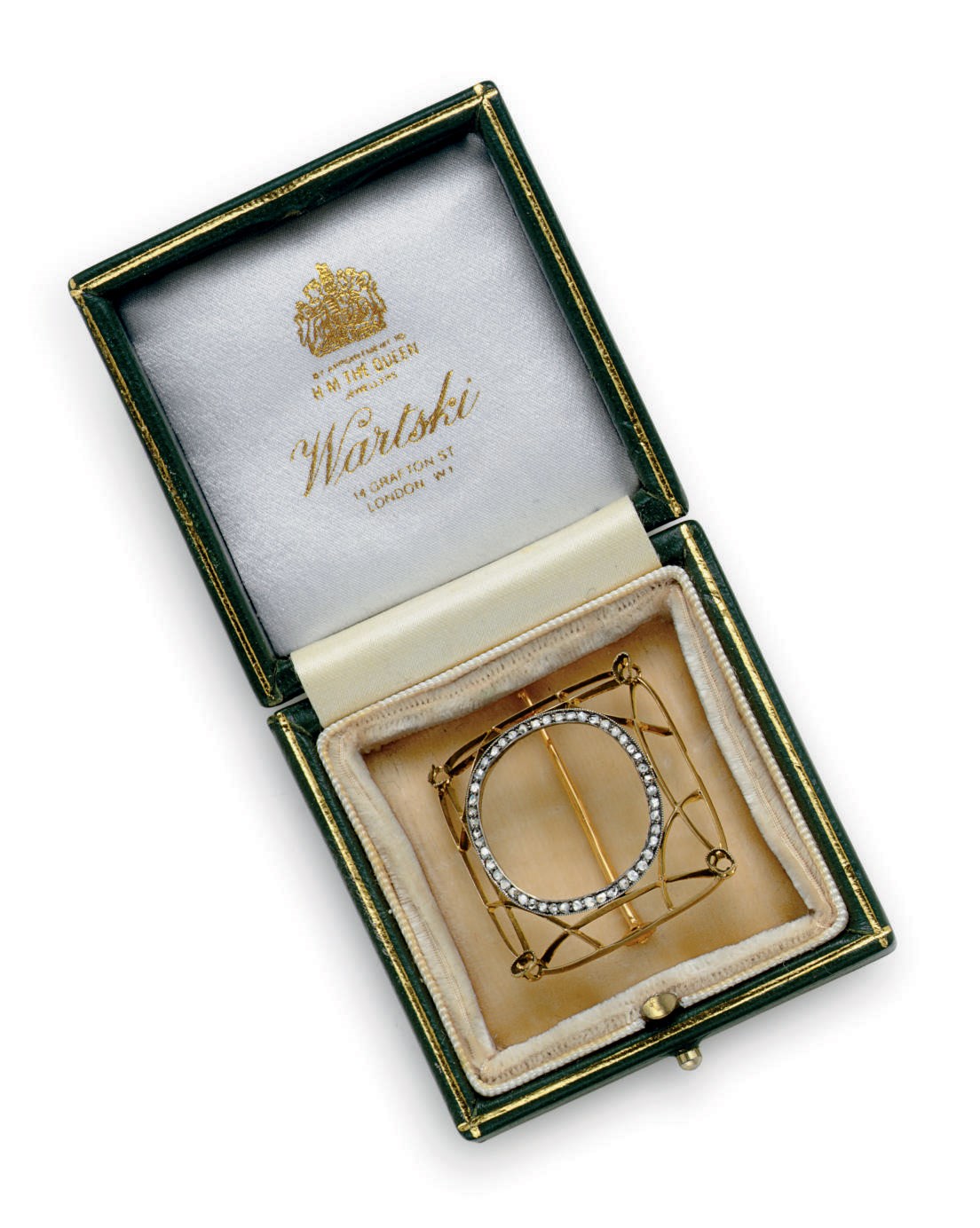 A Jewelled Gold Brooch Mount