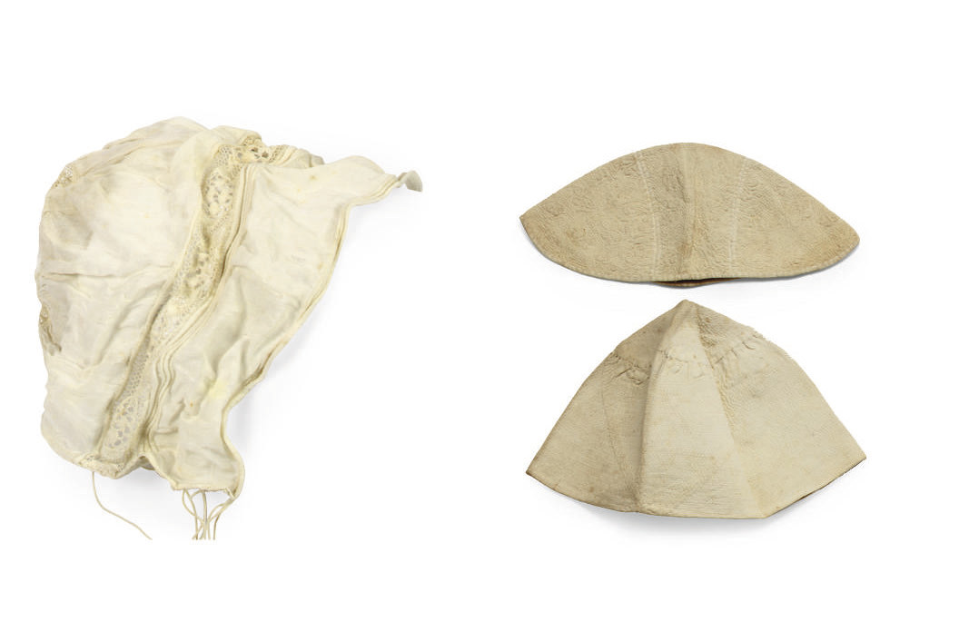 A COLLECTION OF SUN BONNETS AND A QUAKER APRON